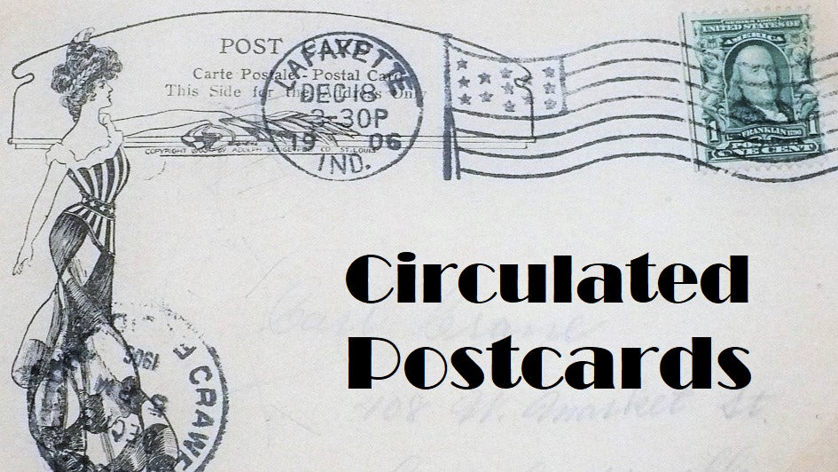 Vintage Circulated Postcards with Unique Postmarks, Stamps & Messages ...