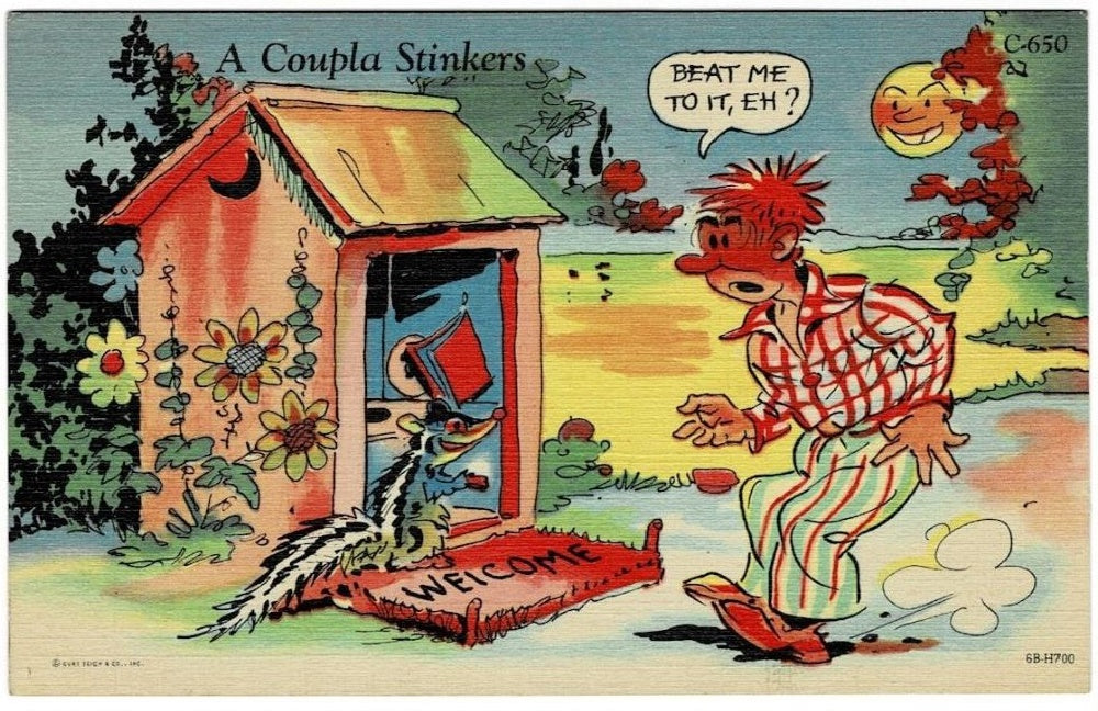 1950 Stinky Outhouse Hillbilly Humor Vintage Postcard by Ray Walters ...