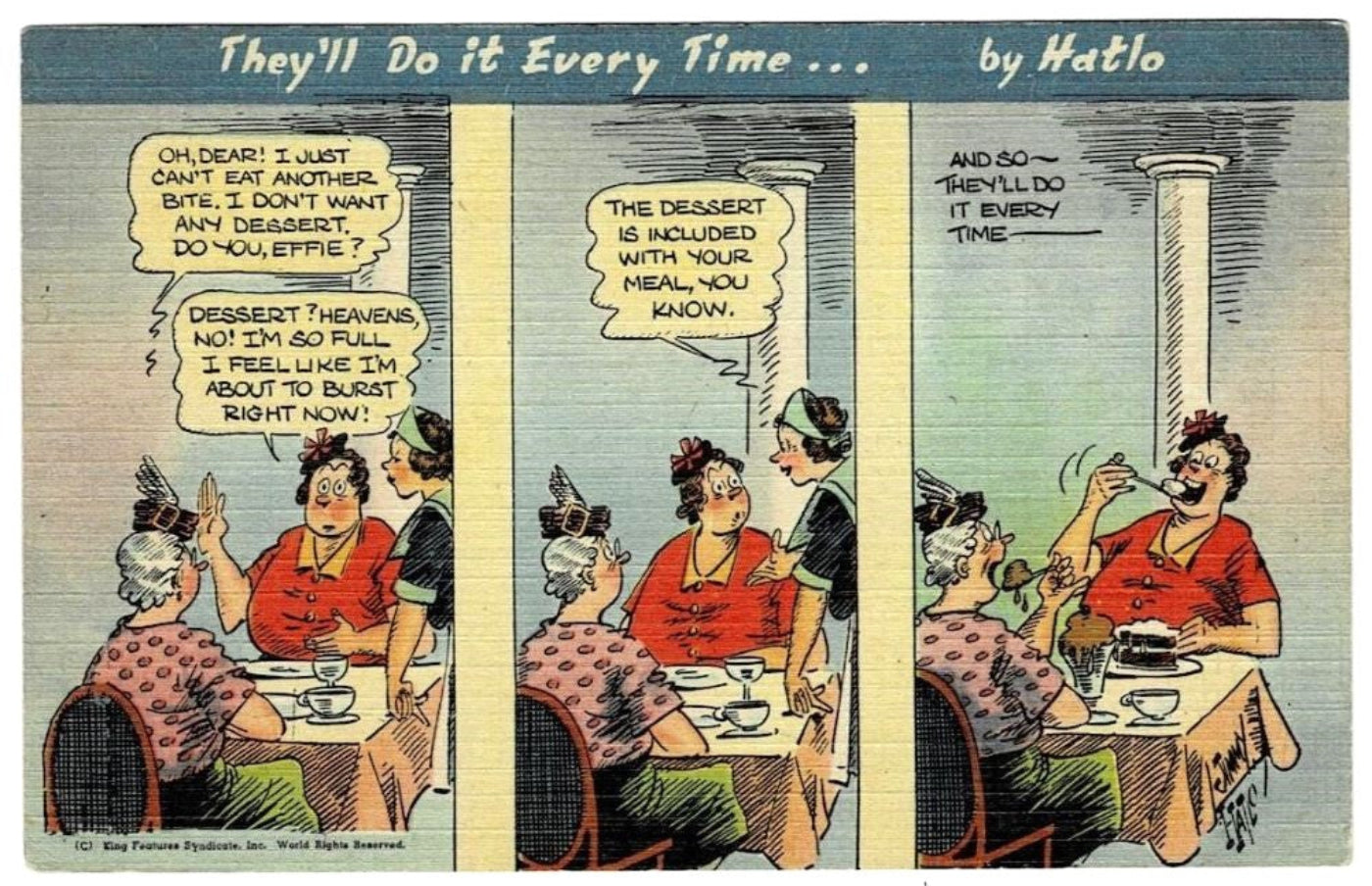 1944 Hatlo They'll Do It Every Time Vintage Mutoscope Comic Postcard ...